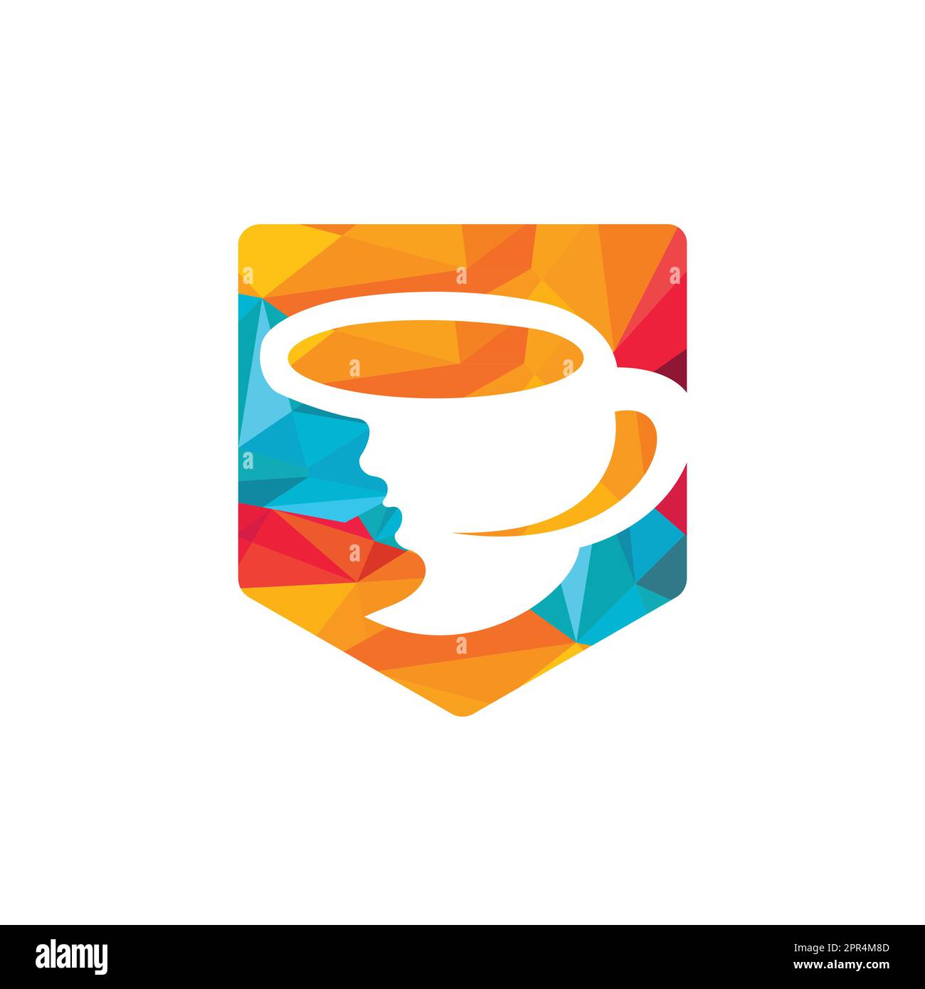 Coffee cup with women face logo vector. Coffee shop logo design Stock ...