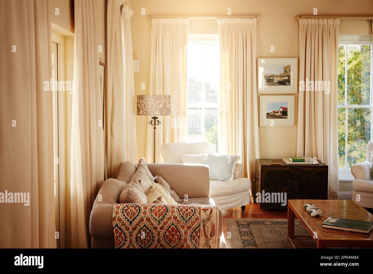 Its what makes a home. a living room inside a residential home Stock ...