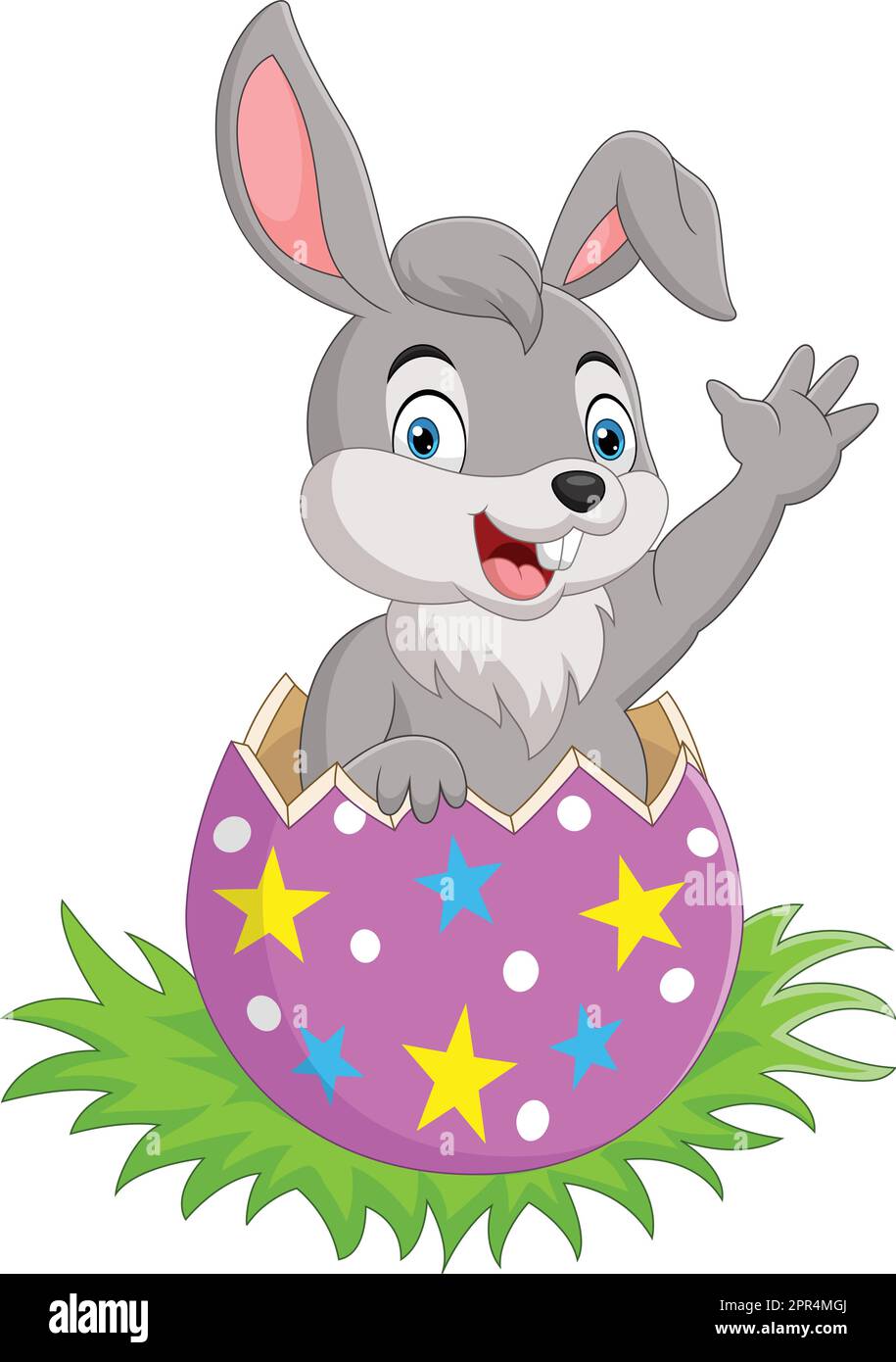 Cartoon Easter bunny in the Easter egg Stock Vector Image & Art - Alamy