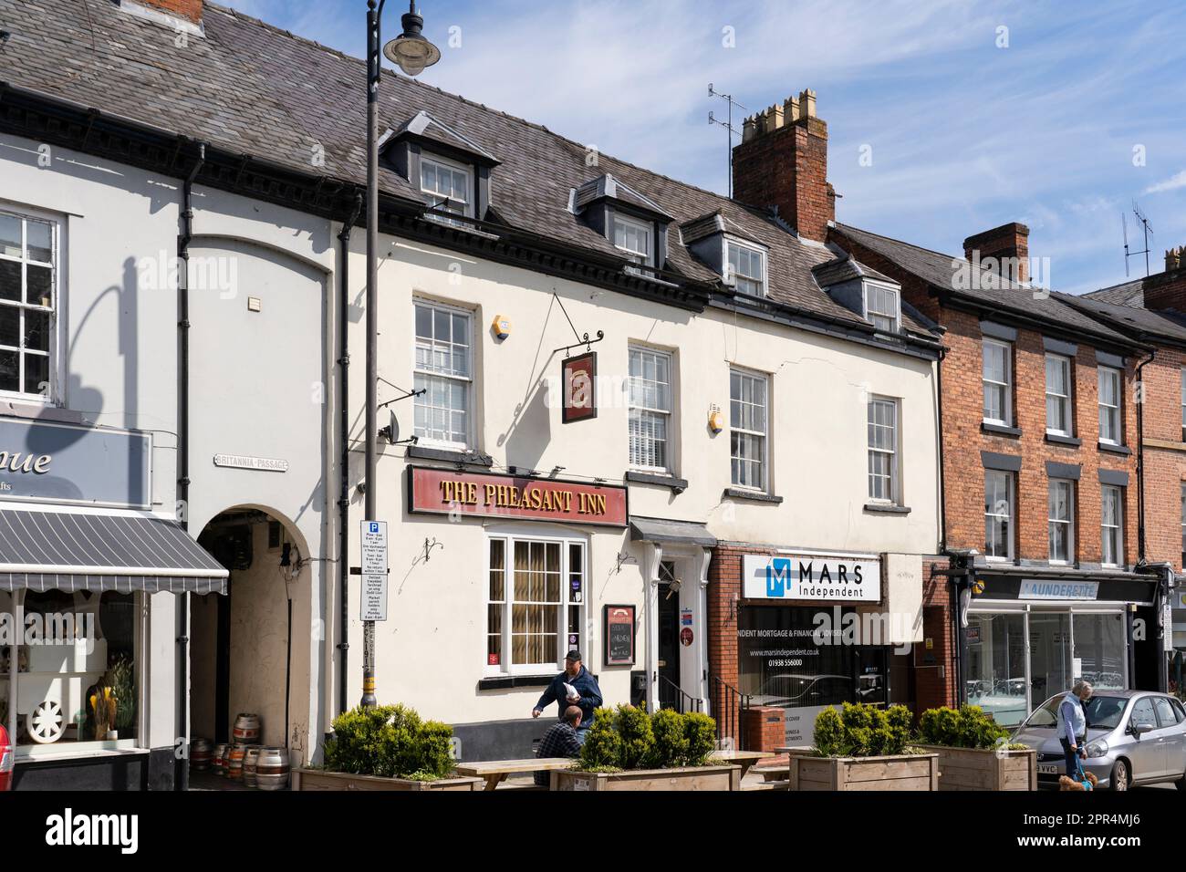 The Pheasant Inn pub and other shops and businesses on Broad Street ...