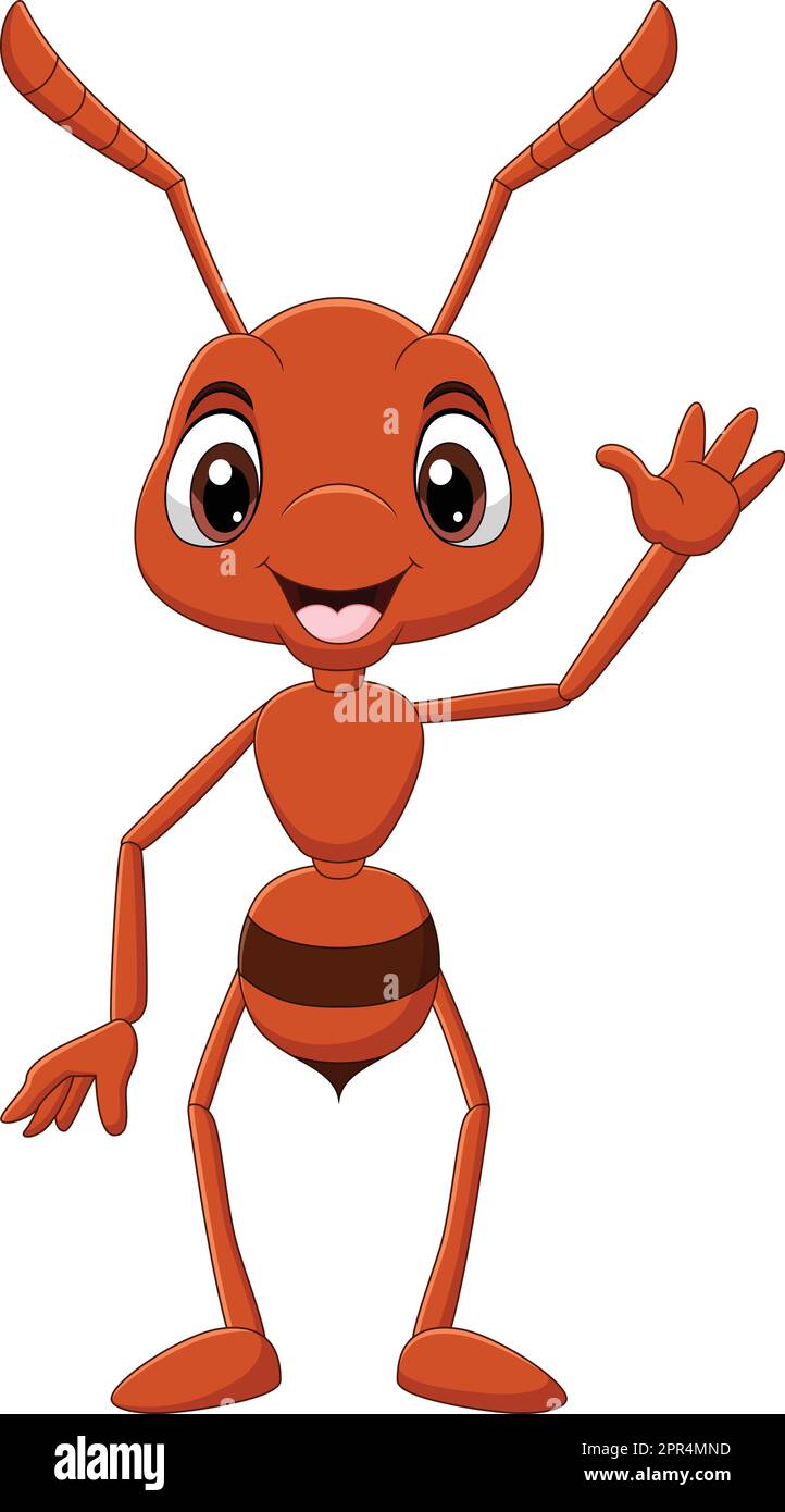 Cartoon funny ant waving hand Stock Vector Image & Art - Alamy