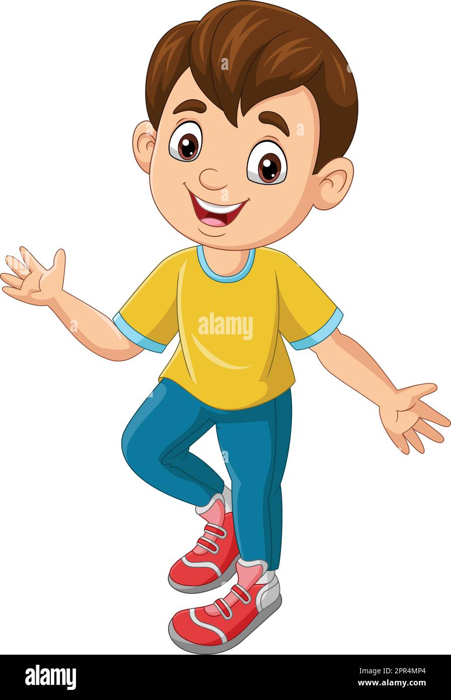 Cartoon funny little boy posing Stock Vector Image & Art - Alamy