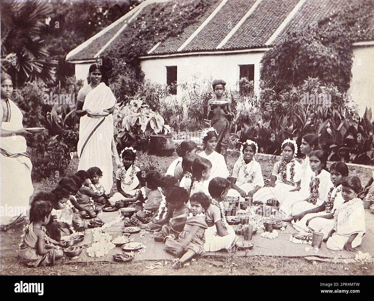 A coming-day feast in the nursery on the compound at Dohnavur. Half ...