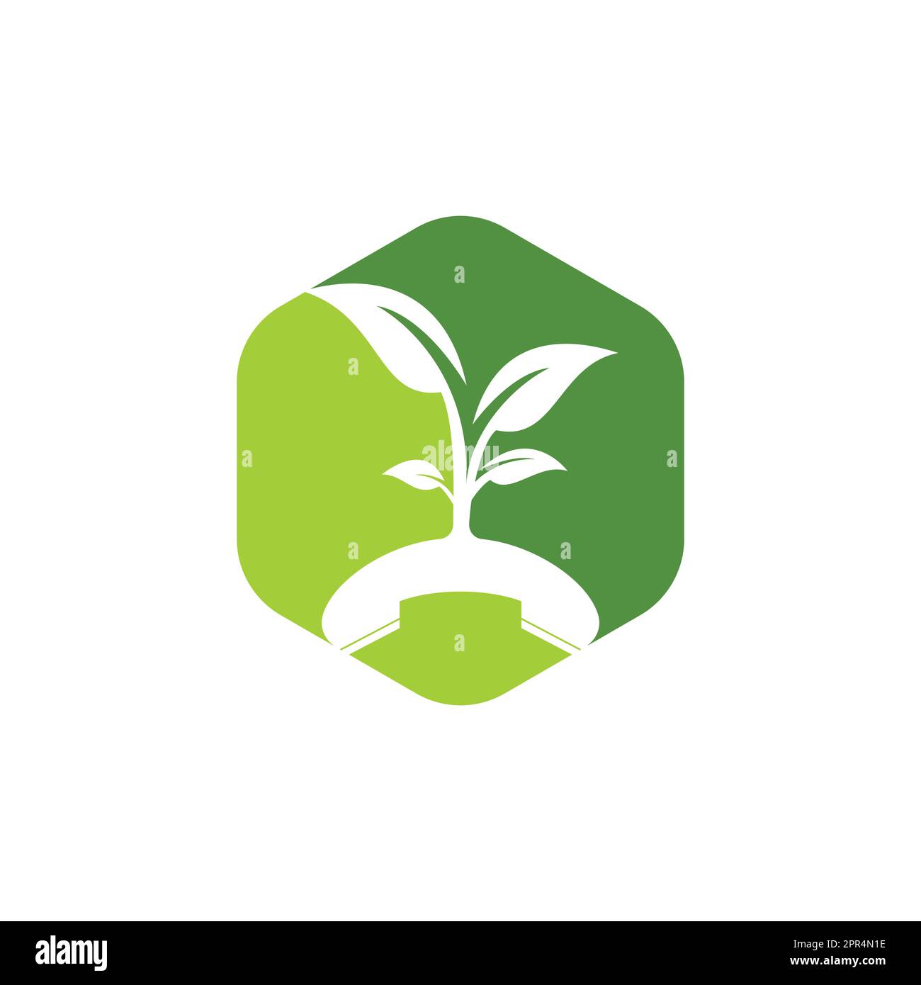 Nature call vector logo design. Handset tree icon design template Stock ...