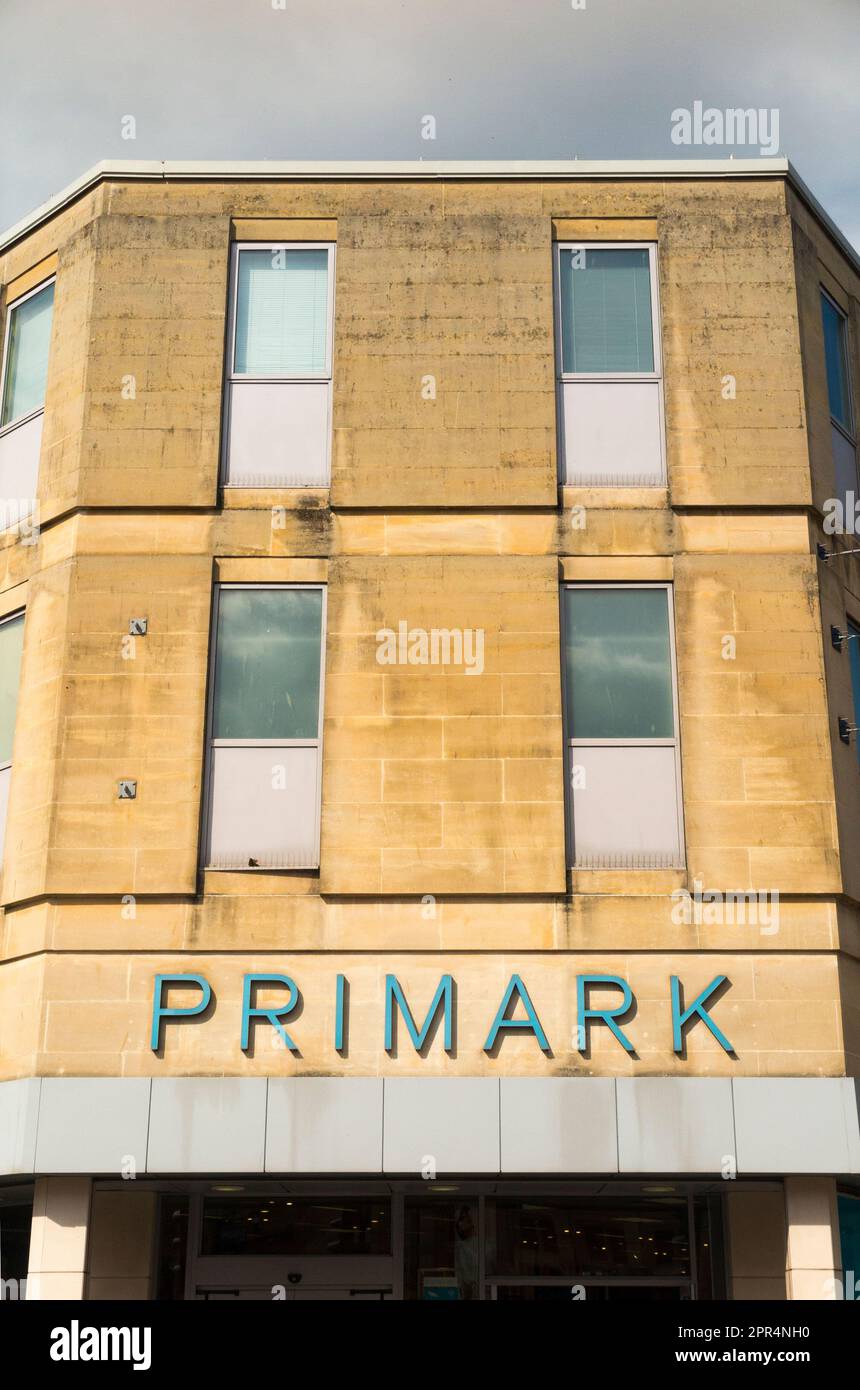 Primark store sign on a shop front facade / retail outlet entrance in ...
