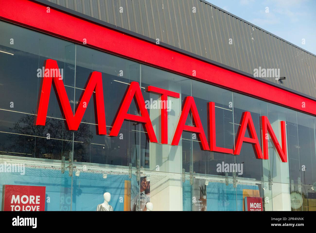 Matalan store sign on a shop outlet at retail park / out of town ...