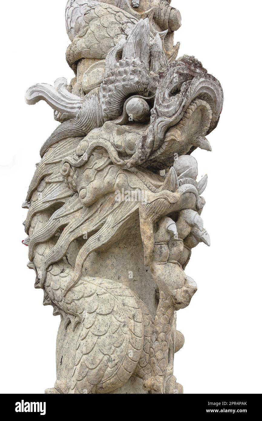 Chinese dragon-shaped carved stone in Thai temples Stock Photo - Alamy