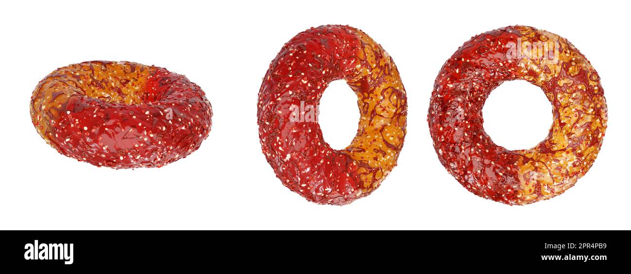 Spicy-Chili chamoy peach rings isolated on white background high ...