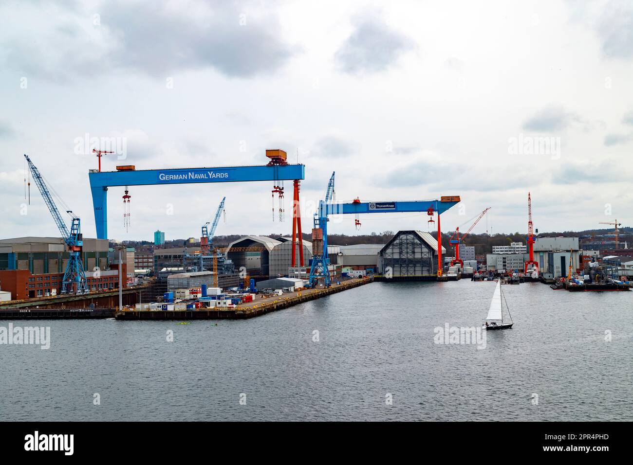 Dock 8, German Navel Yard on the Kiel canal, Kiel, Northern Germany ...
