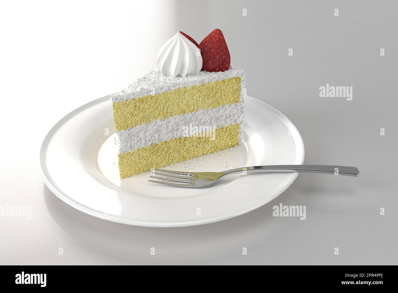 Piece of cream cake isolated on white background high quality details ...