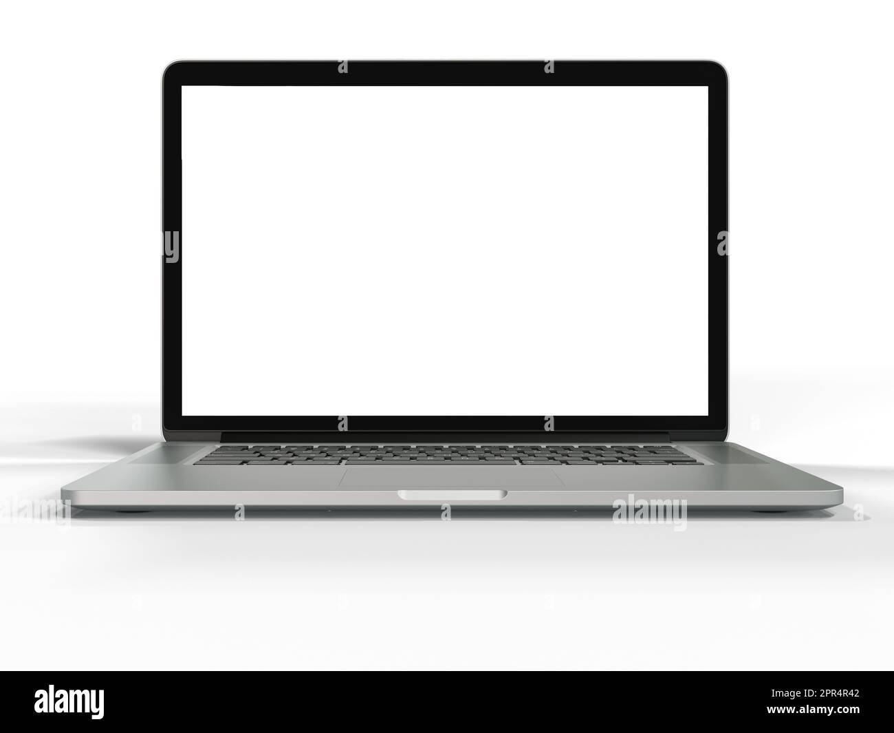 Realistic laptop mockup, front view, isolated on white background high ...