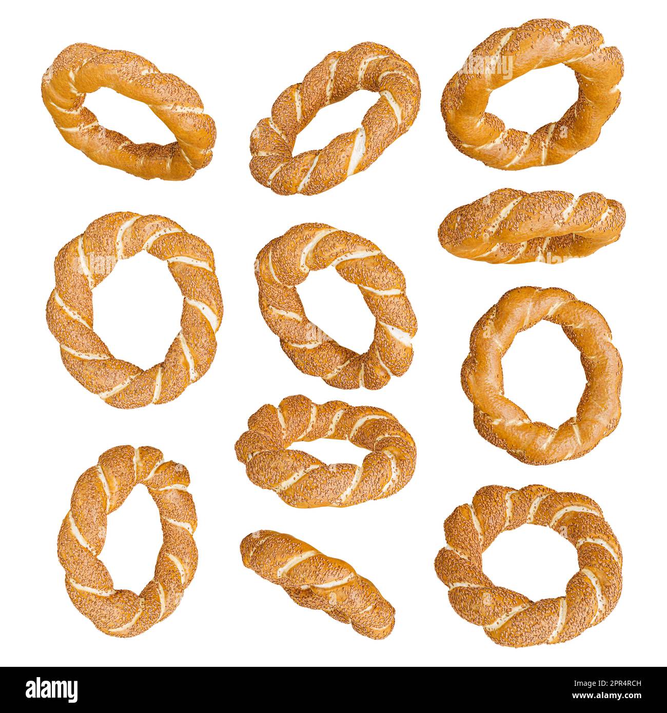 Simit-Bagel different angles isolated on white background high quality ...