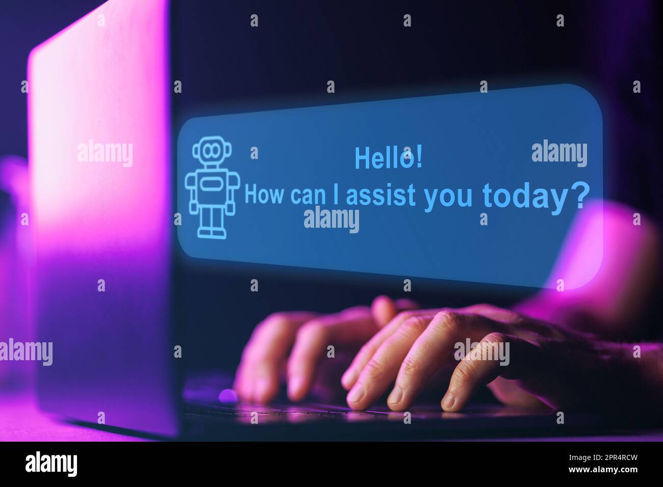 AI Chatbot assistant. Artificial intelligence robot chat with human ...