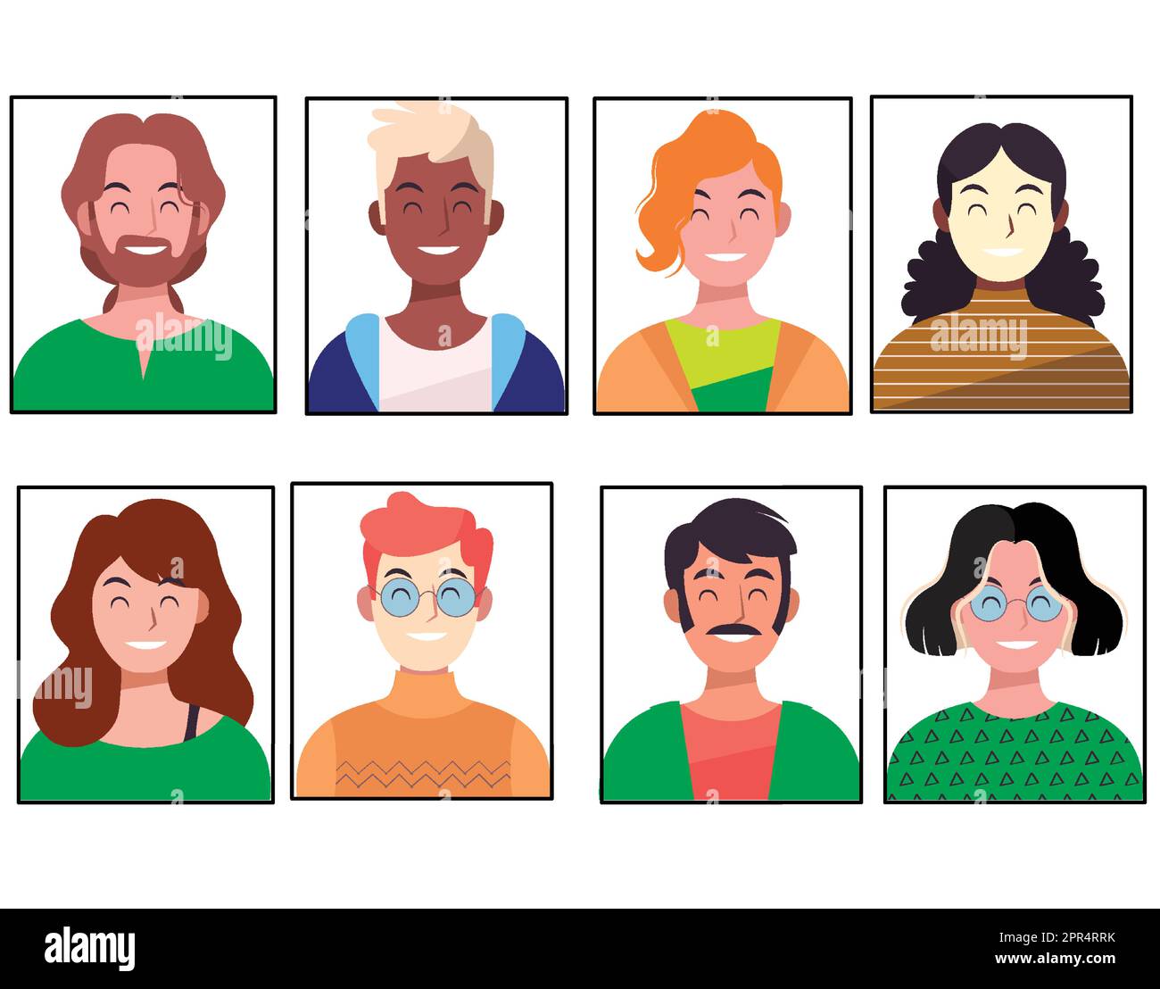 family happy faces flat avatars set Stock Vector Image & Art - Alamy