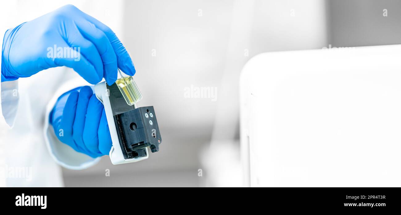 examination of a chemical sample using modern devices in the ...