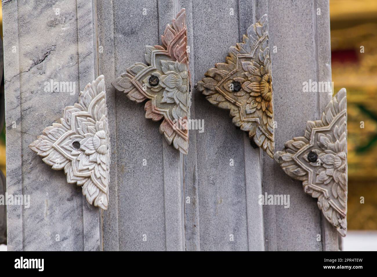 Carved marble pillars Thai shapes in Thai temples Stock Photo - Alamy