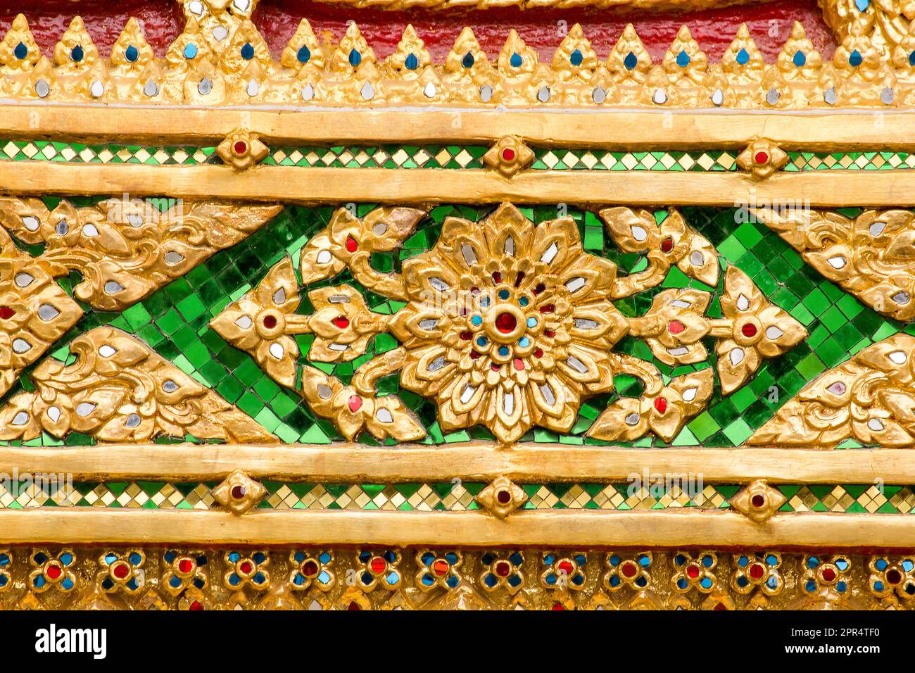 Colorful glass fragments used to decorate in Thai temples Stock Photo ...
