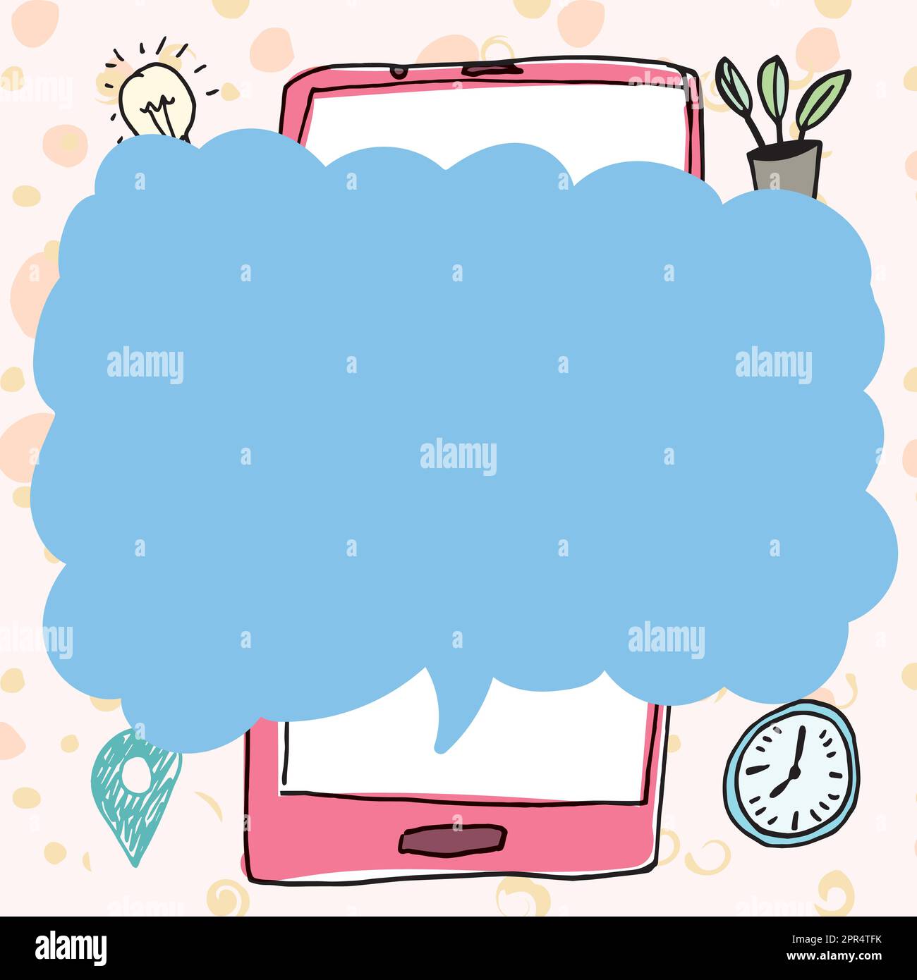 Speech Bubble With Important Message Above Mobile Phone. Crutial ...