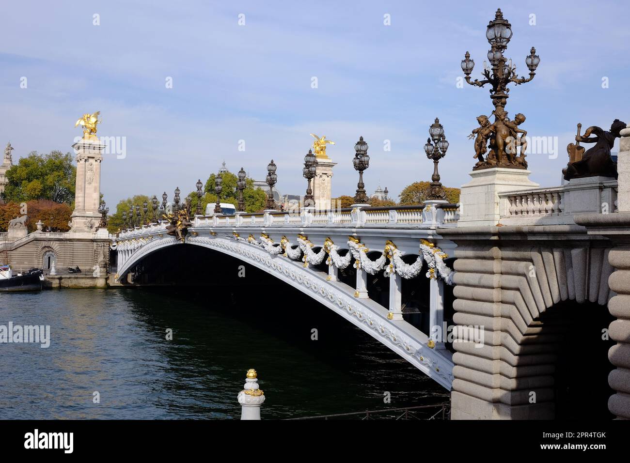 An iconic view of Pont Alexandre III bridge in Paris, France Stock ...