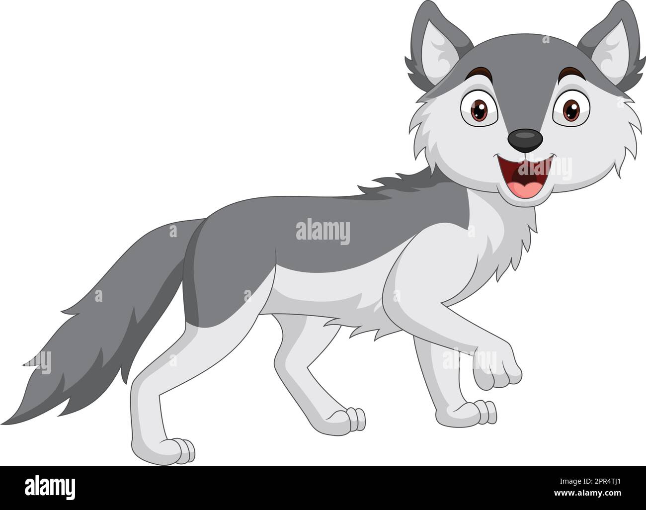 Cartoon smiling wolf on white background Stock Vector Image & Art - Alamy
