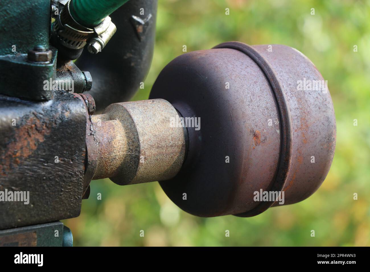 The exhaust pipe of a diesel engine where the gases come out after ...