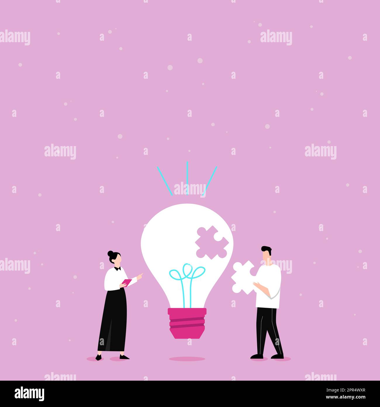 Illustration Of Partners Bulding New Wonderful Ideas For Skills ...