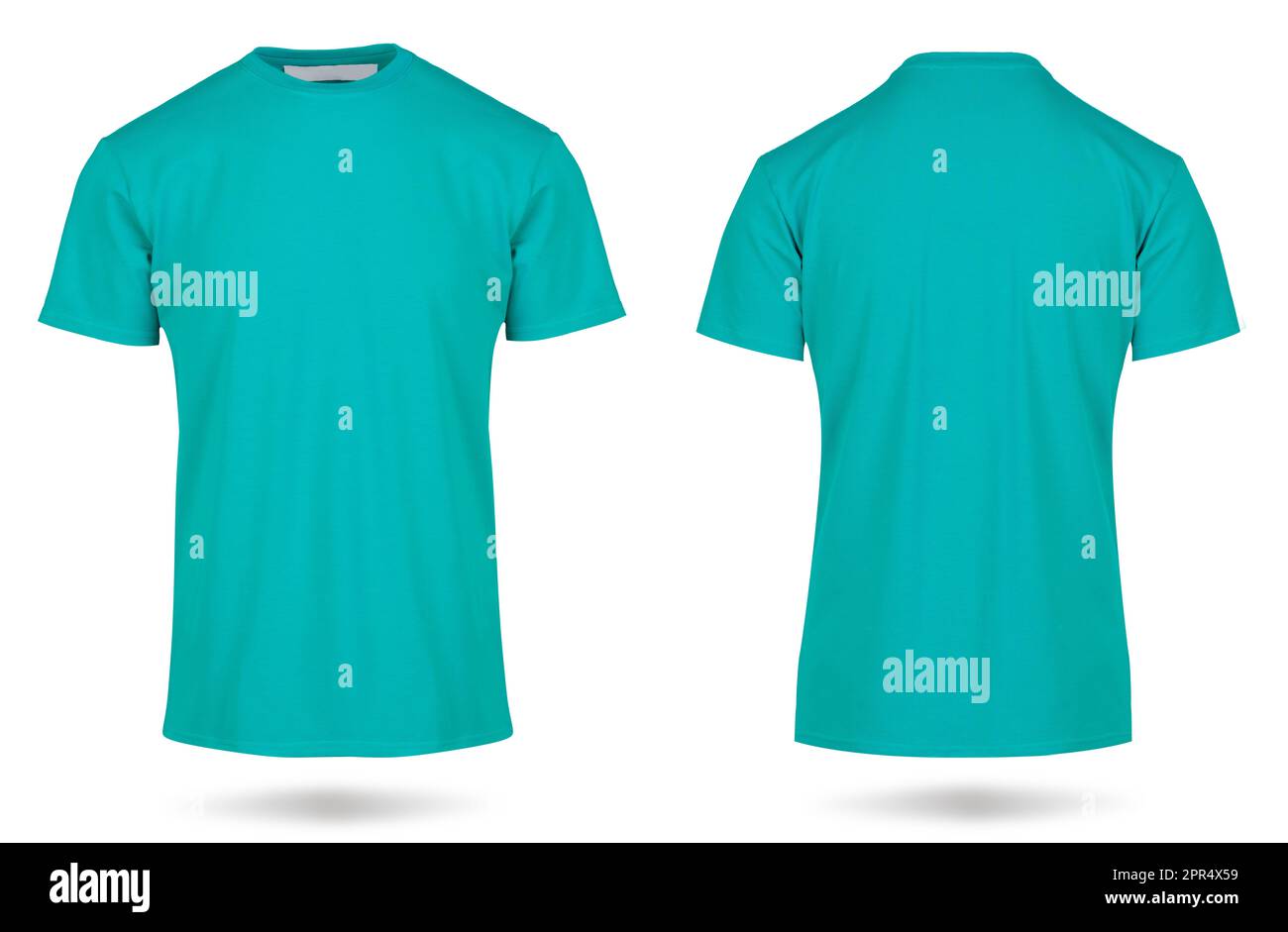 Men's blank t-shirt template, two sides, natural shape on invisible ...