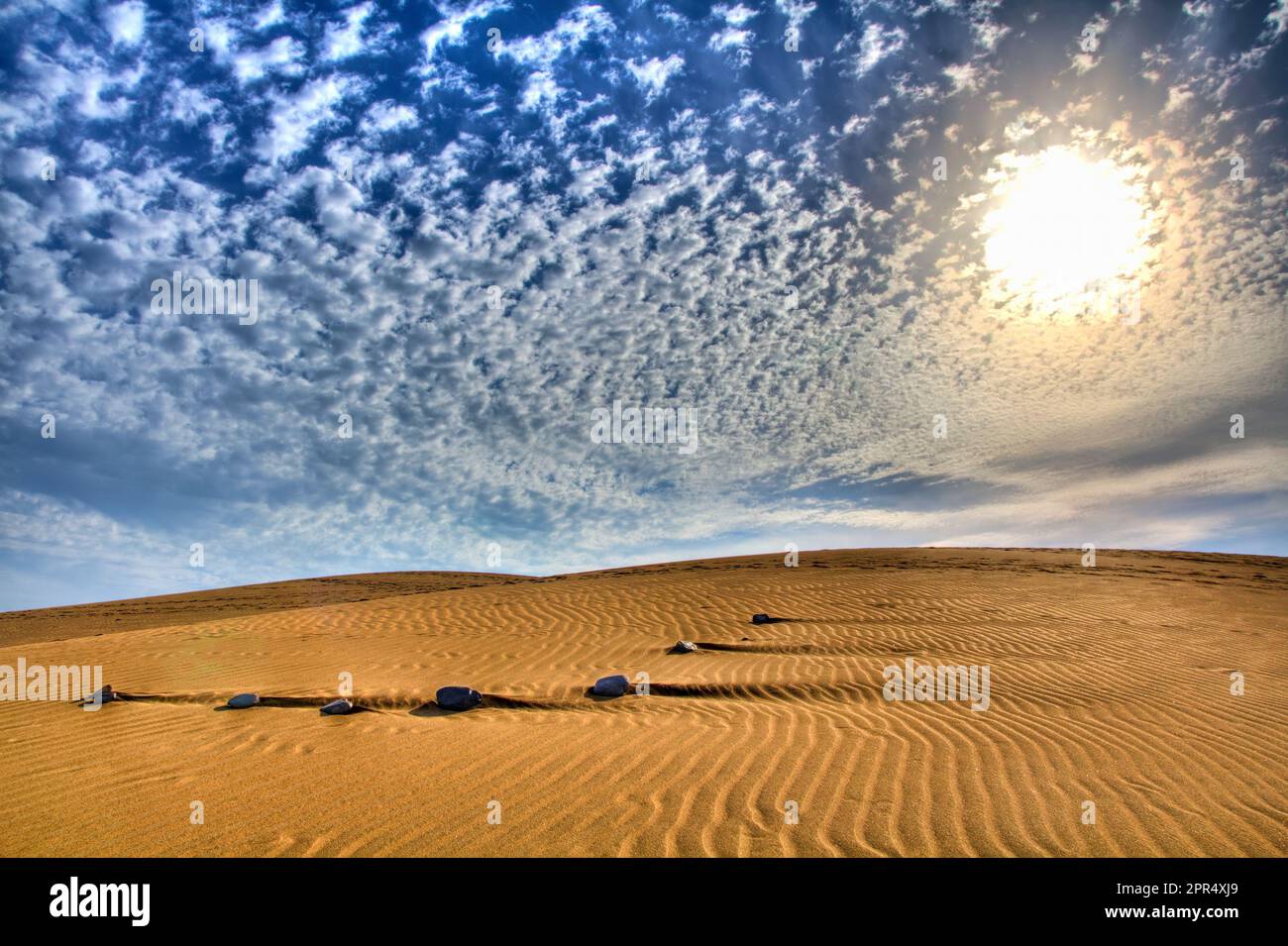 Pebbles in the Desert of Maspalomas on Gran Canaria, Spain Stock Photo ...