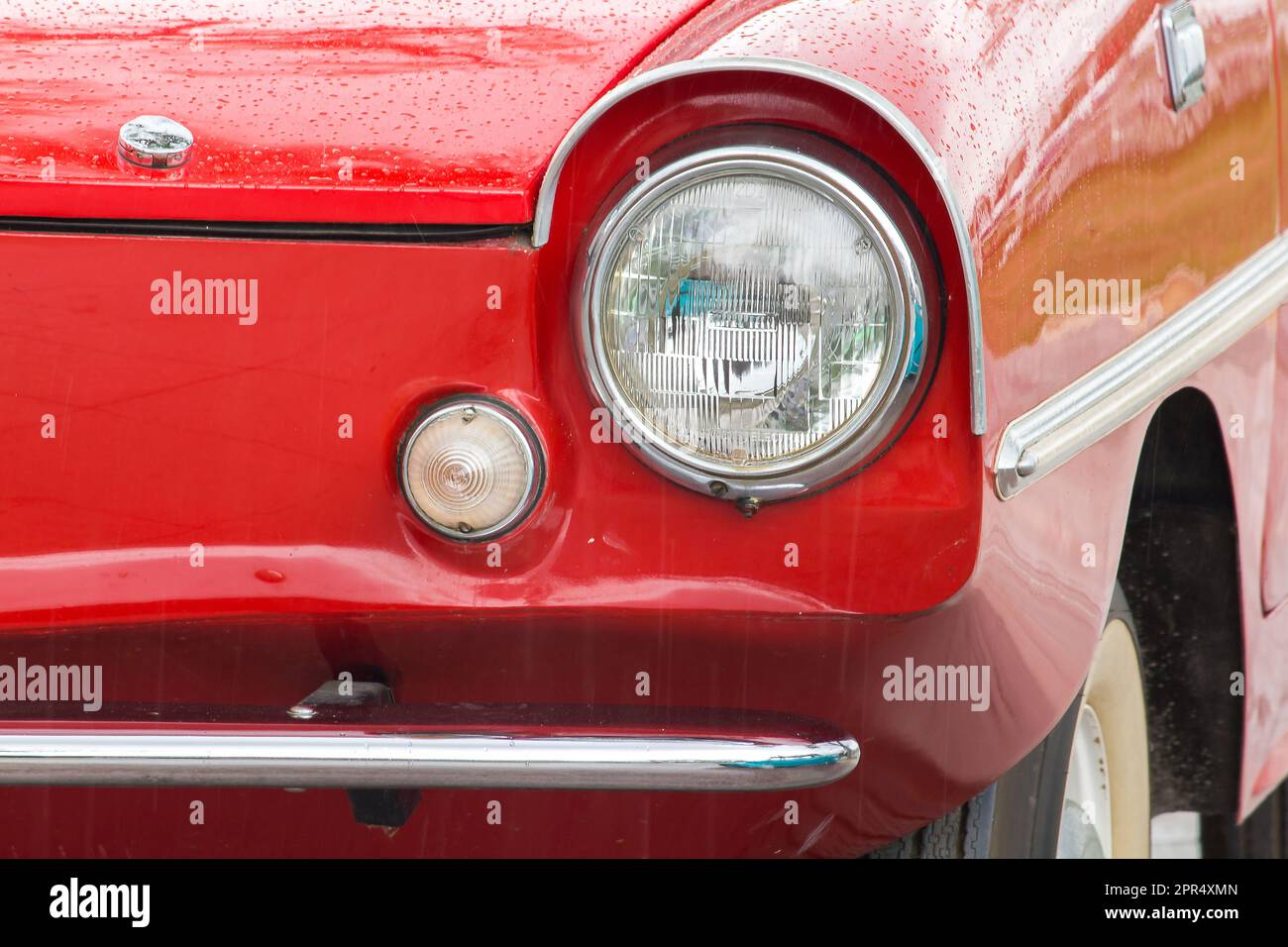Lights in front of a vintage car with a unique sphere Stock Photo - Alamy