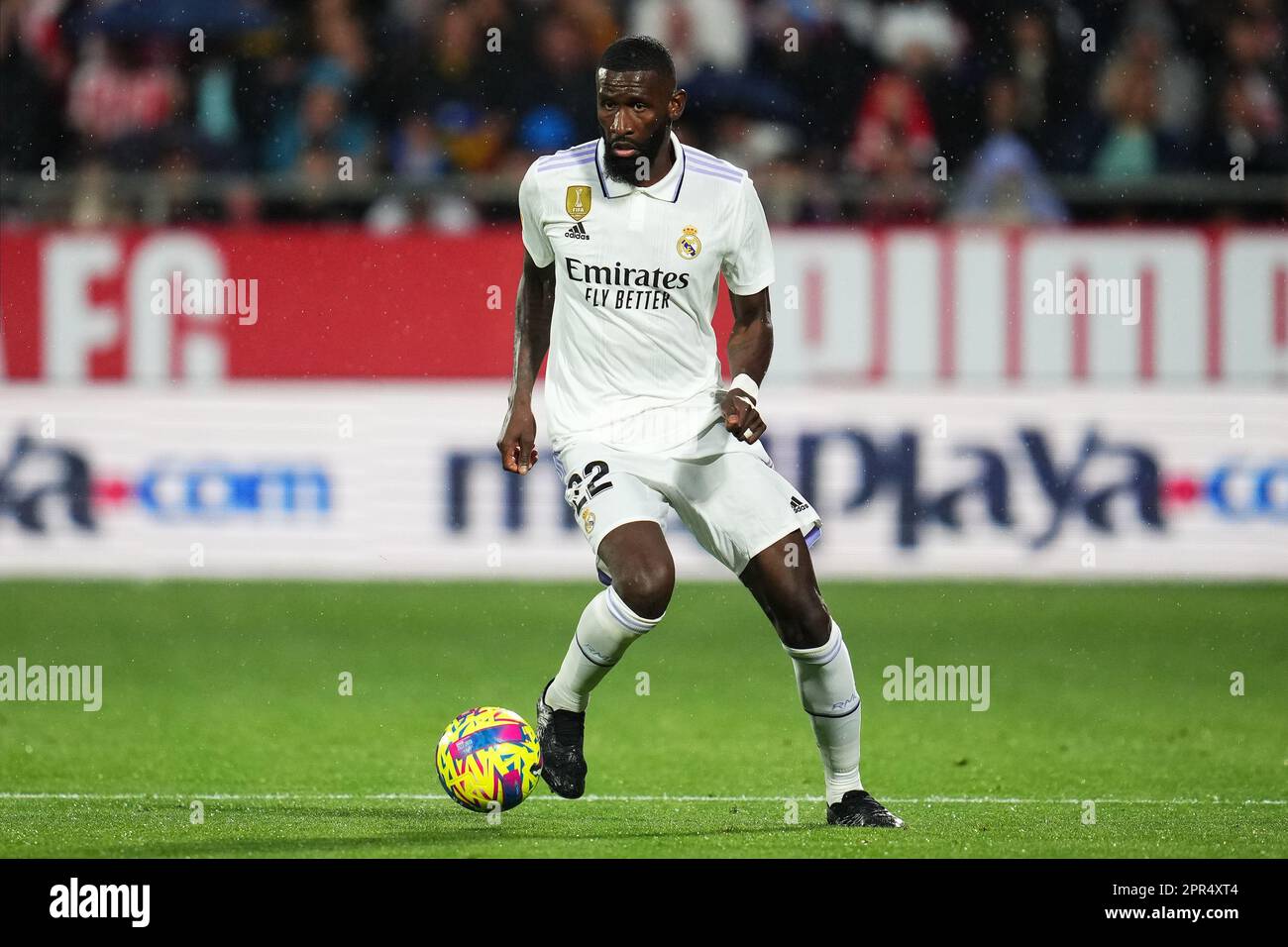 Antonio Rudiger of Real Madrid during the La Liga match between Girona ...