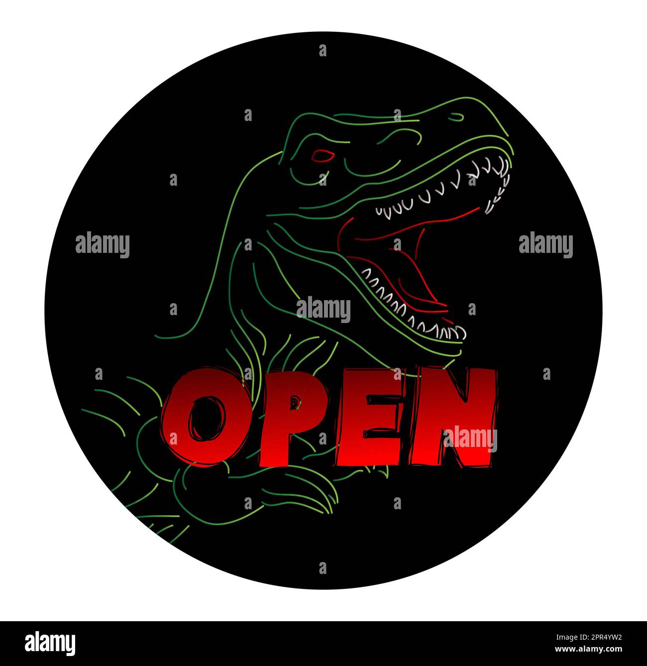 Dinosaur with speech bubble saying Open word Stock Vector Image & Art ...