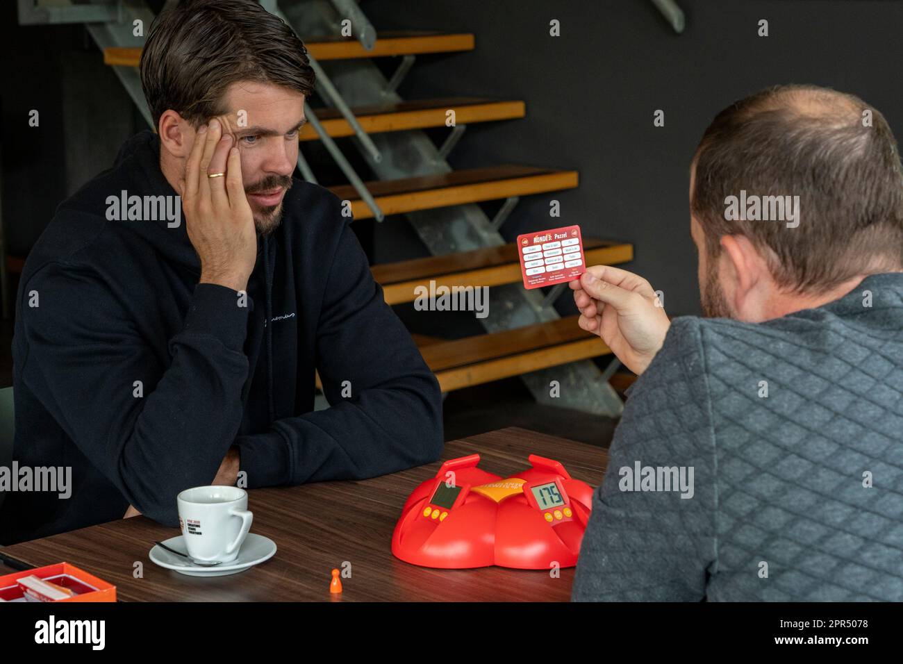 EINDHOVEN, NETHERLANDS - SEPTEMBER 19: journalist Tim Beck and Marco ...