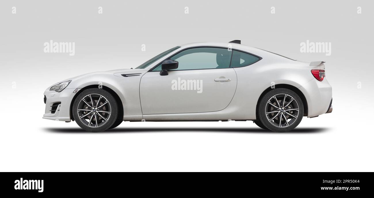 Subaru BRZ sport car, side view isolated on white background Stock ...