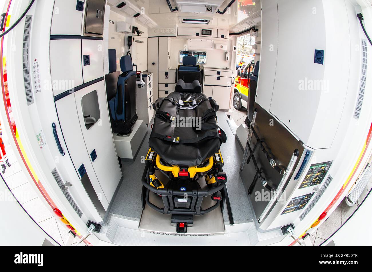 April 26, 2023, Munich, Bavaria, Germany: Inside a Bavarian ambulance ...