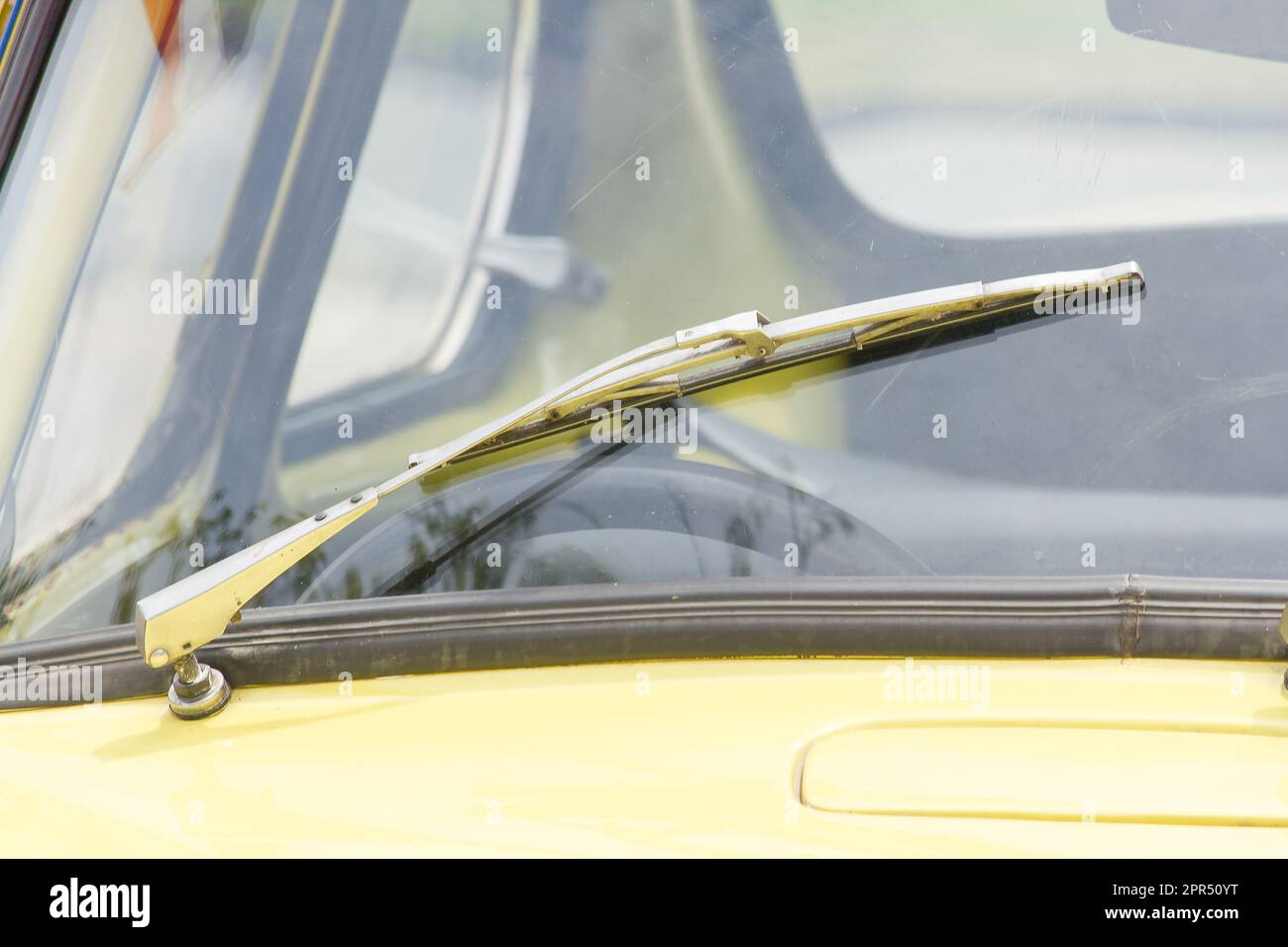 Wiper, glass front of vintage cars, many years old Stock Photo - Alamy