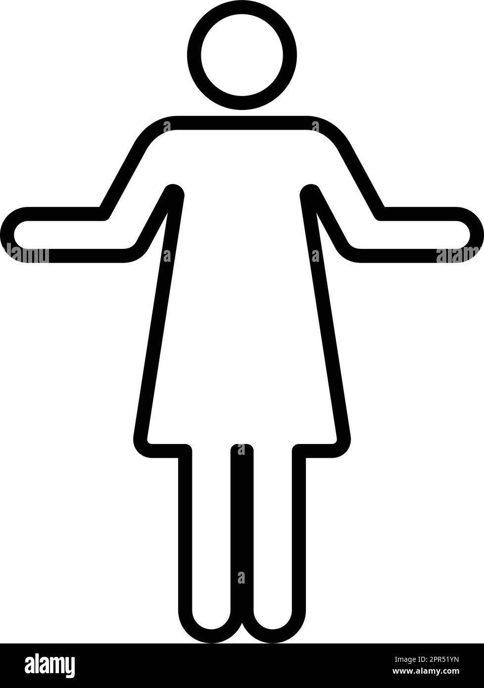 Woman open arms icon vector female person with raised hands symbol in a ...