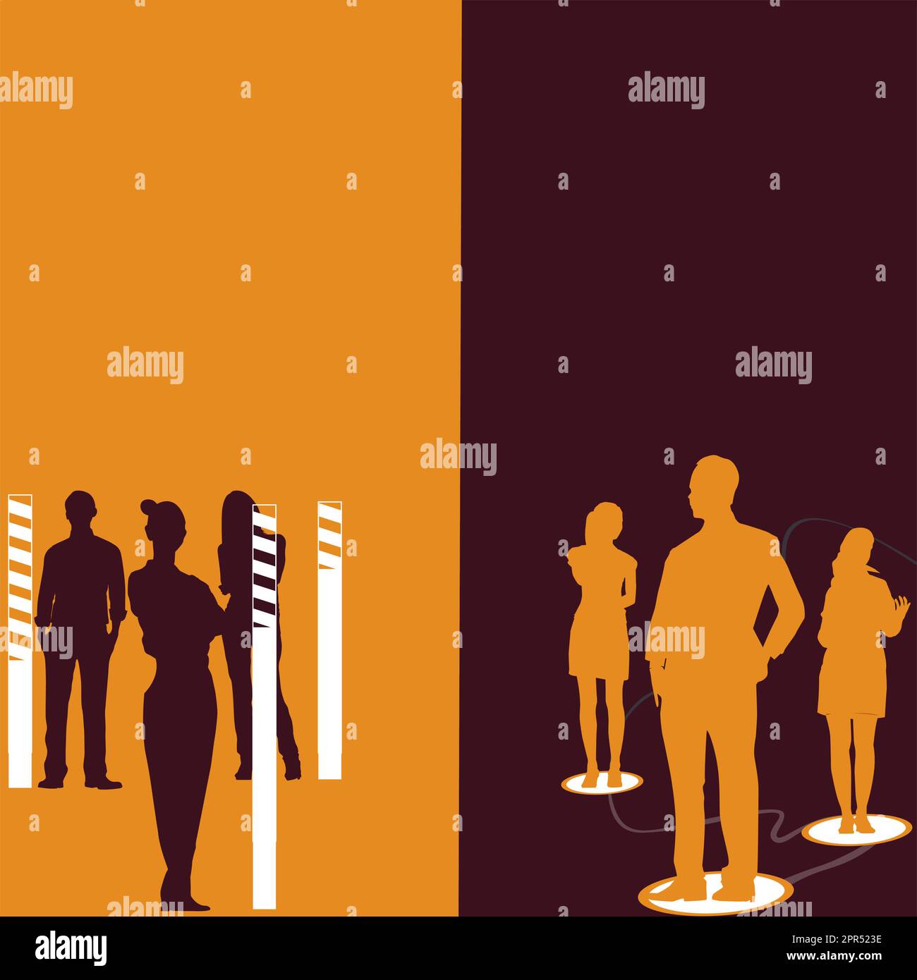 Crowd standing communication architecture Stock Vector Images - Alamy
