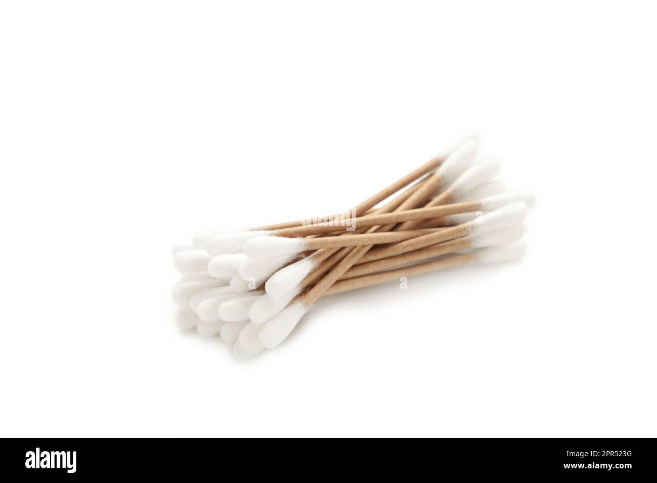 White cotton swabs isolated on white background. Top view Stock Photo ...