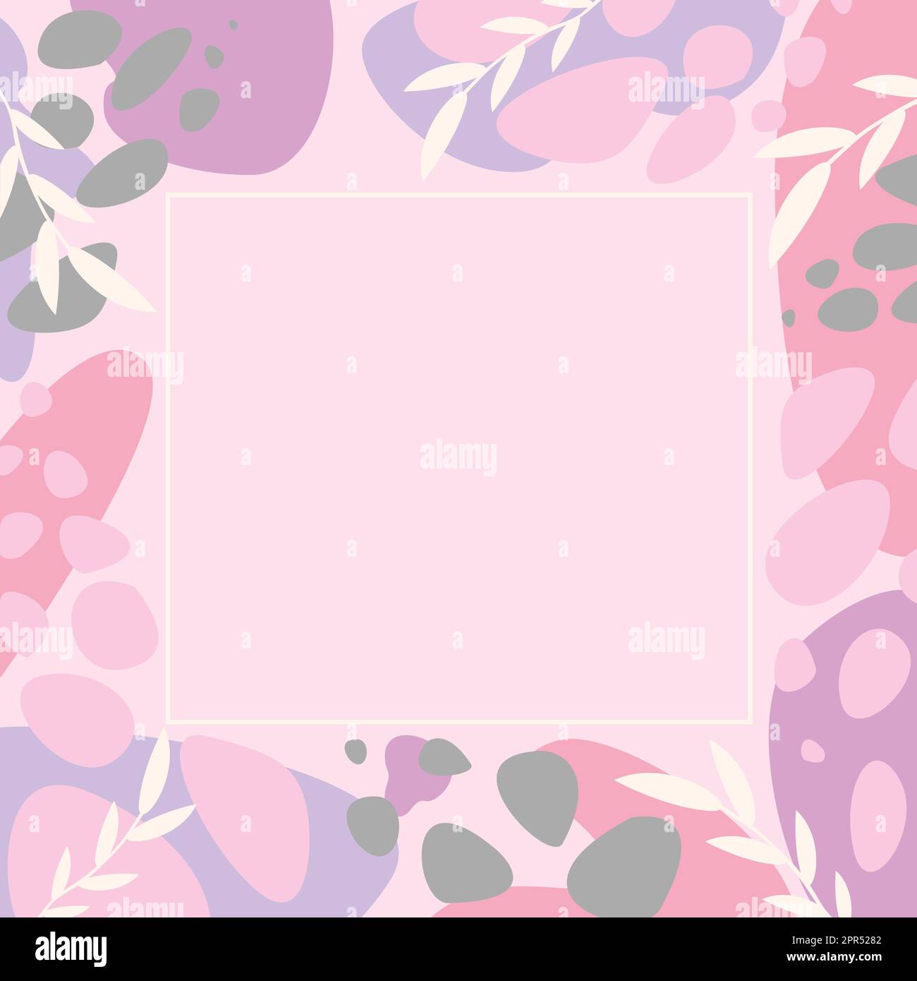 Text Frame Surrounded With Assorted Flowers Hearts And Leaves ...