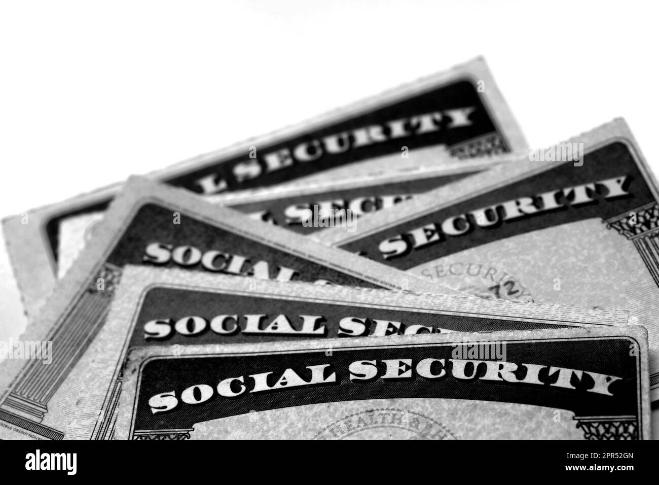 Social Security Cards for identification and retirment USA Stock Photo ...