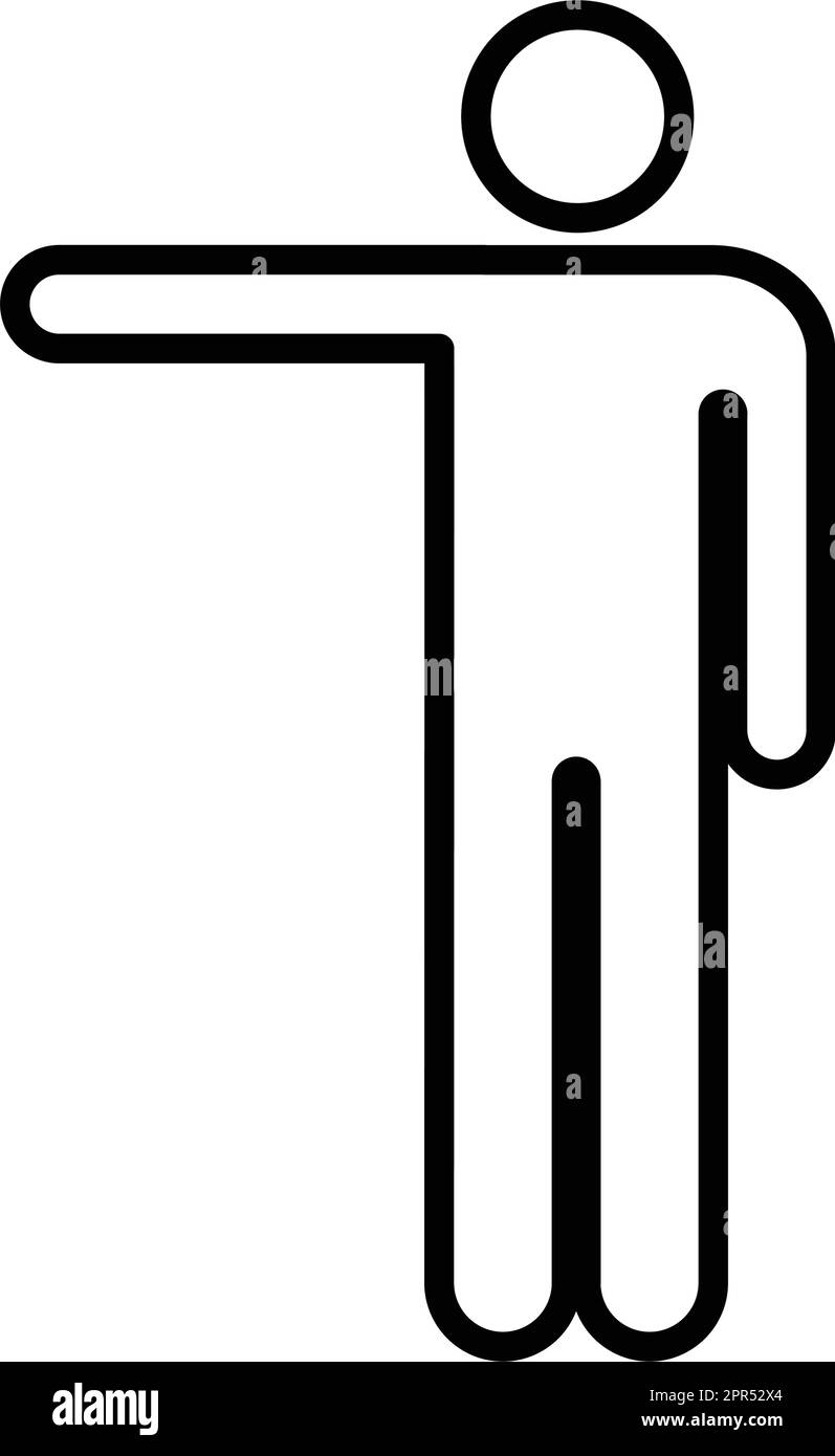 Man open arms icon vector male person with raised hands symbol in a ...