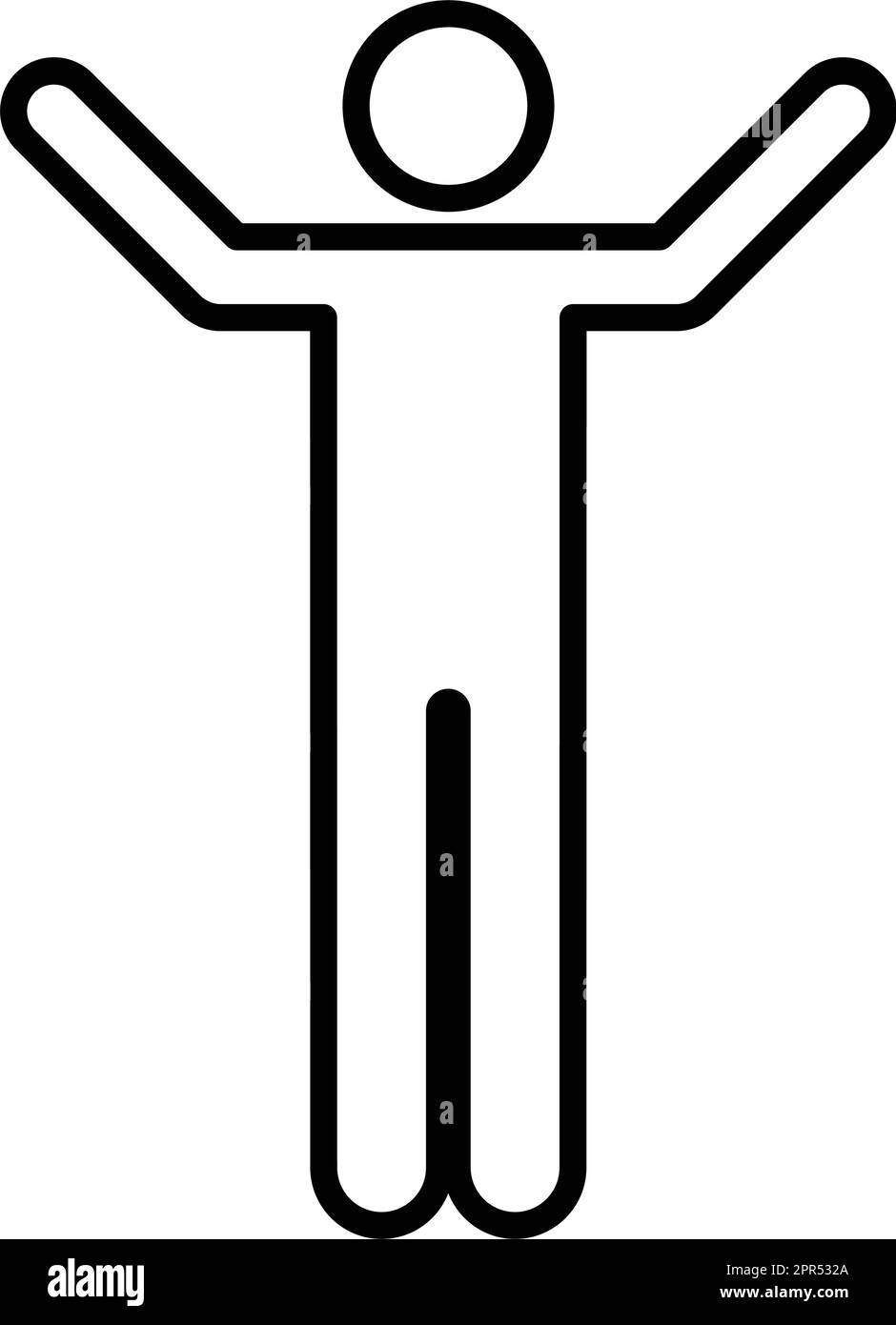 Stick Person Raising Arm