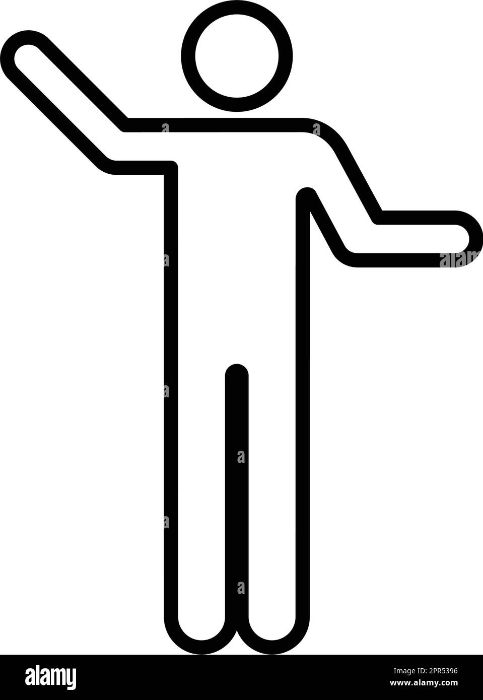 Man raised arms icon vector male person with open hands symbol in a ...