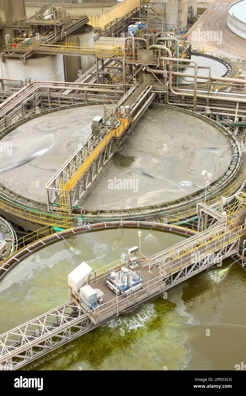 The water treatment facility at a copper mine and processing plant ...