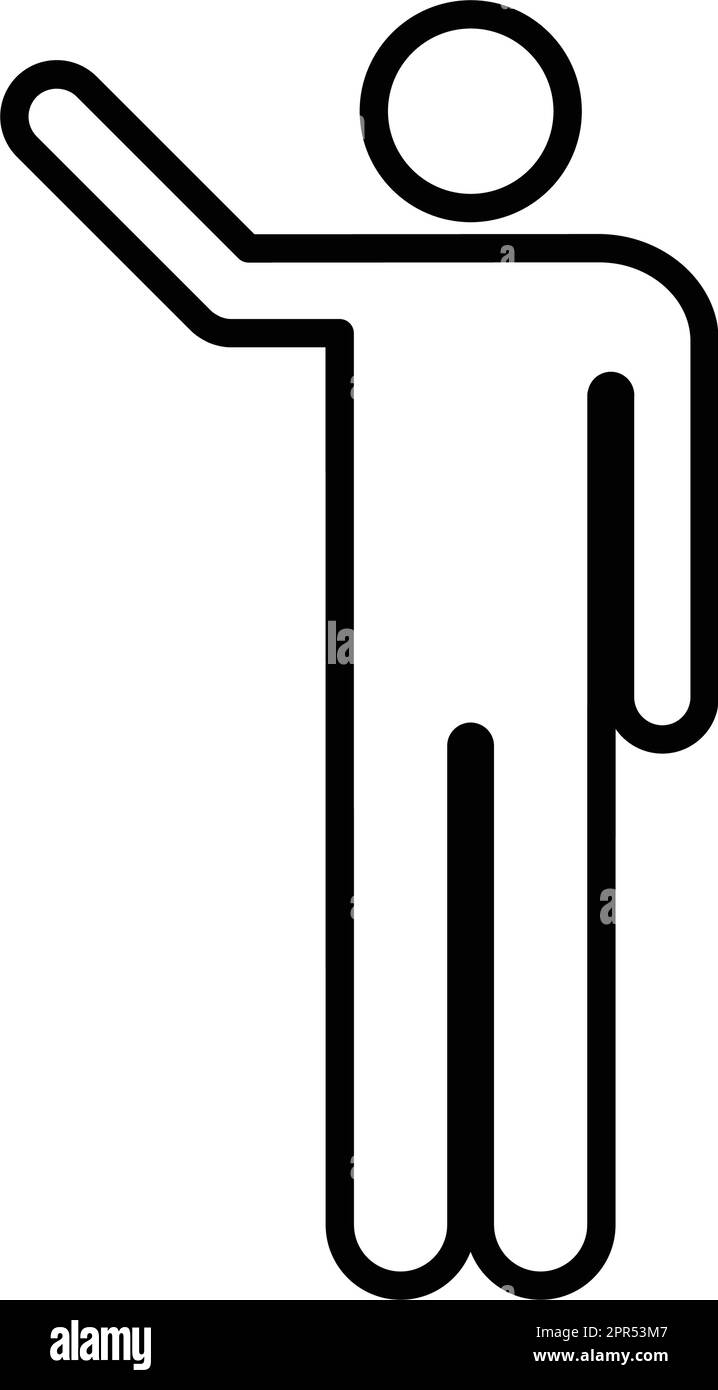 Man raised arms icon vector male person with open hands symbol in a ...