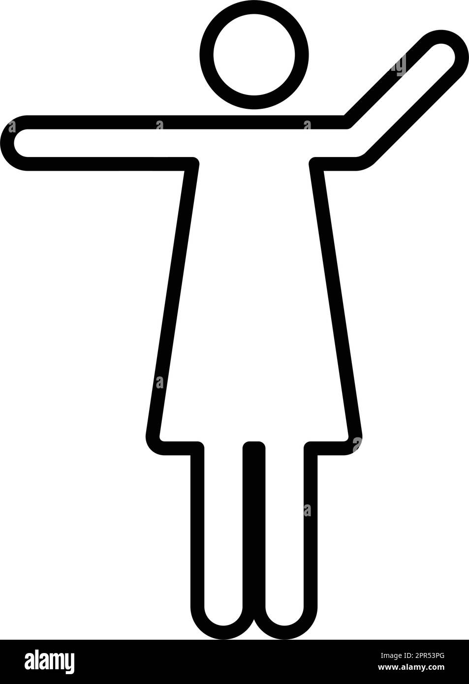 Woman open arms icon vector female person with raised hands symbol in a ...