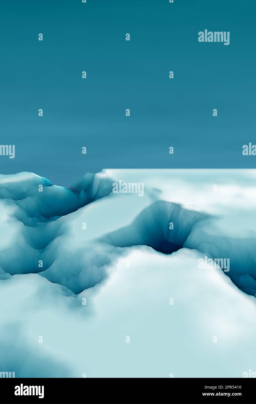 3D ice landscape illustration Stock Photo - Alamy