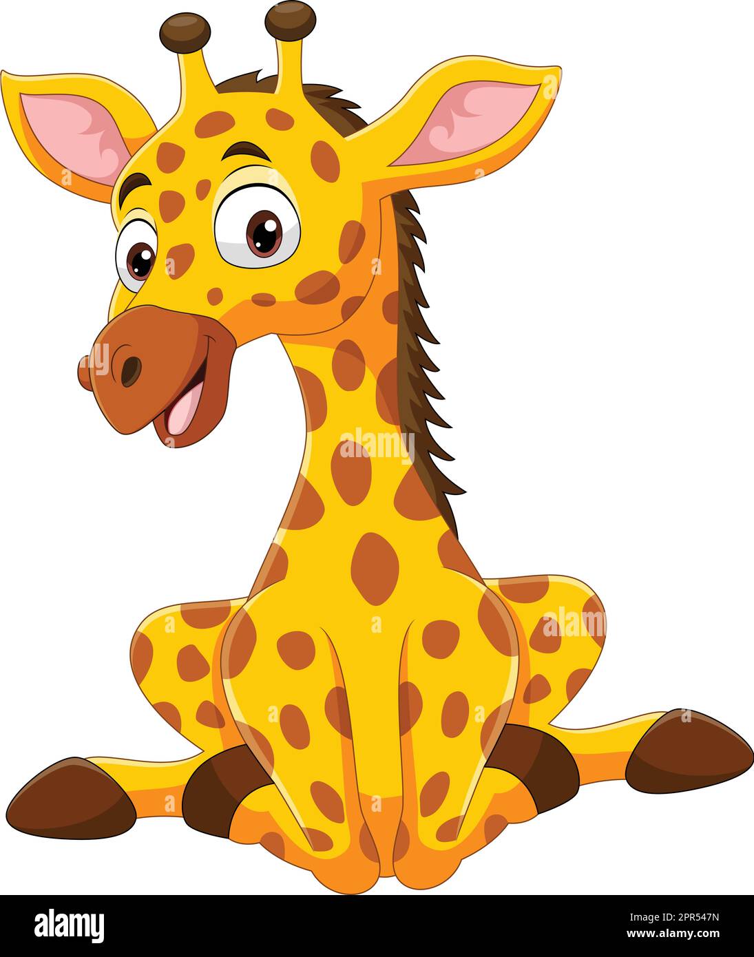 Cartoon funny little giraffe sitting Stock Vector Image & Art - Alamy