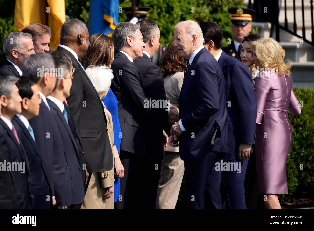 President Joe Biden greets Secretary of State Antony Blinken as he ...