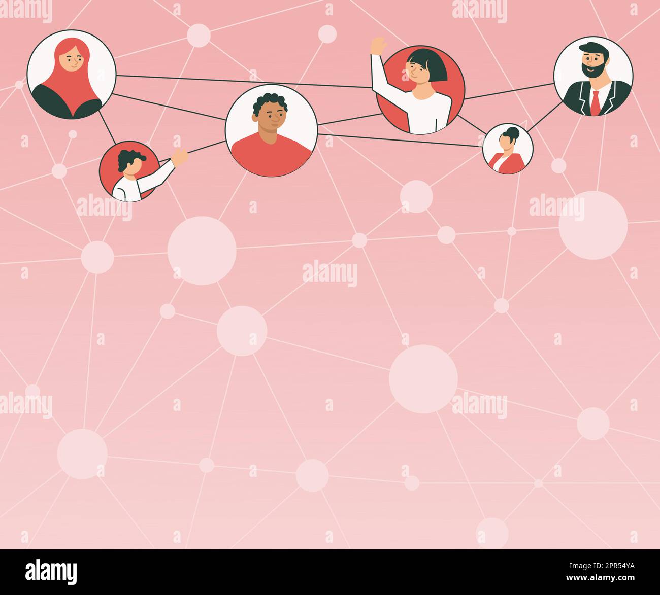 Different People In Circles Chatting Together And Connected Through ...